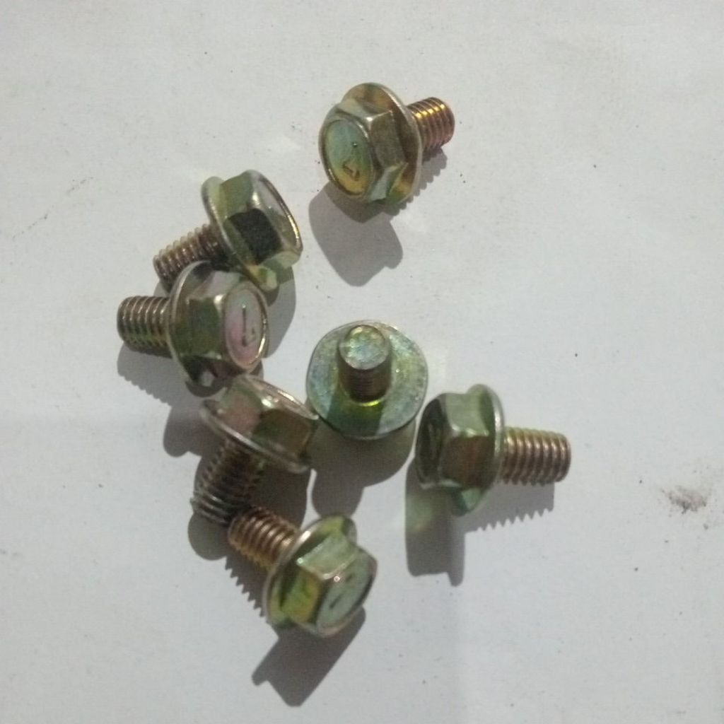 Jual baut pelangi/Flange bolt M6x10 | Shopee Indonesia