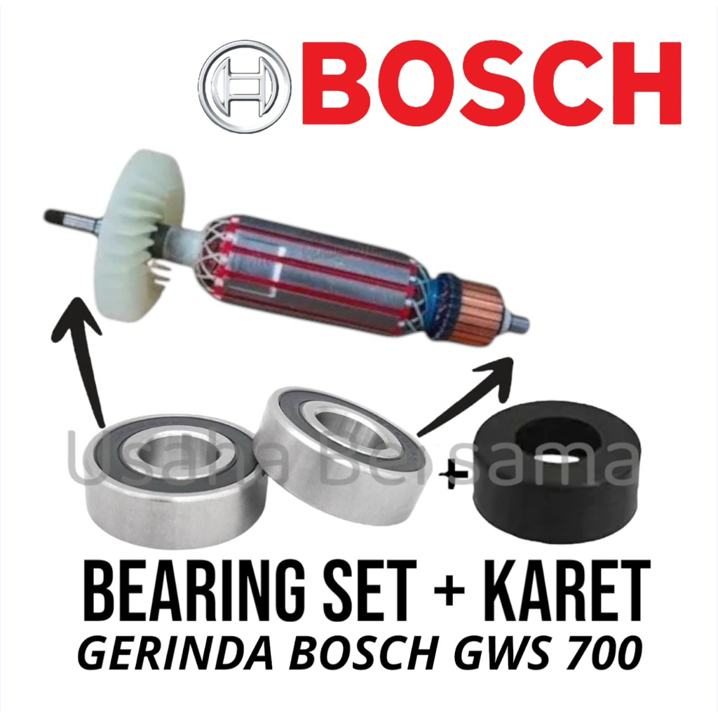 Jual Bearing Set + Karet Gerinda Bosch GWS 700 / Bering Armature Set ...