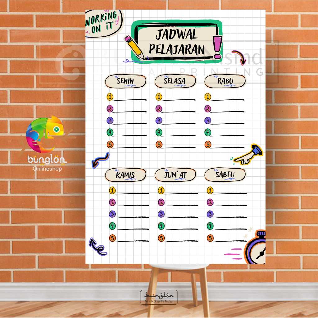 Jual Poster Jadwal pelajaran model putih | Shopee Indonesia