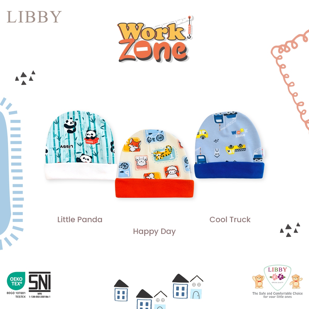 Jual Libby Topi Bulat / Rocco Series / Libby Topi Bayi WORK ZONE - libby motif /Topi bayi murah ...