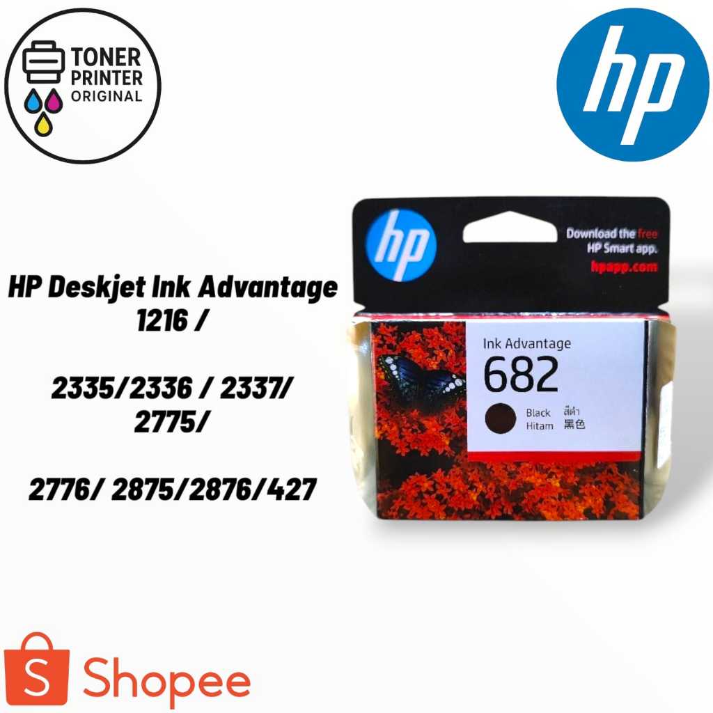 Jual TINTA PRINTER HP 682 BLACK ORIGINAL | Shopee Indonesia