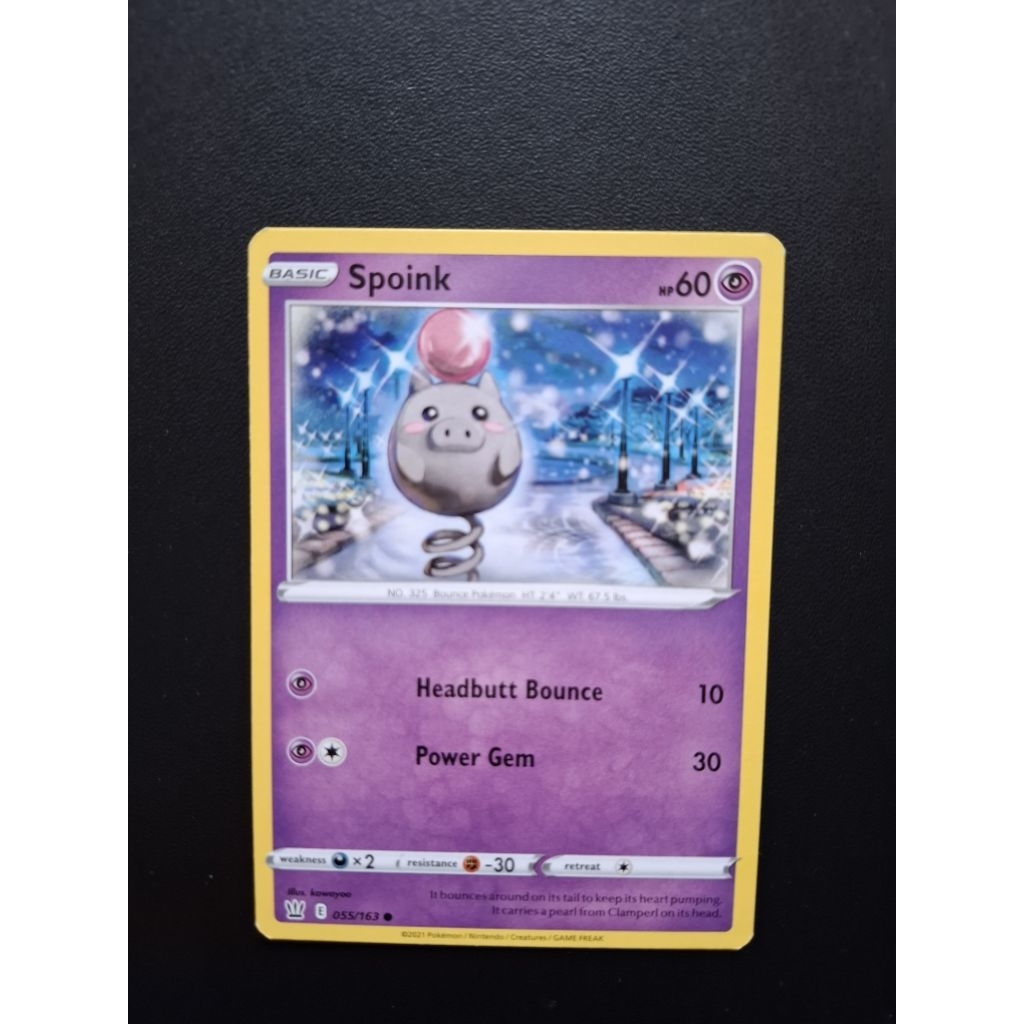 Jual kartu pokemon original common spoink 055/163 | Shopee Indonesia