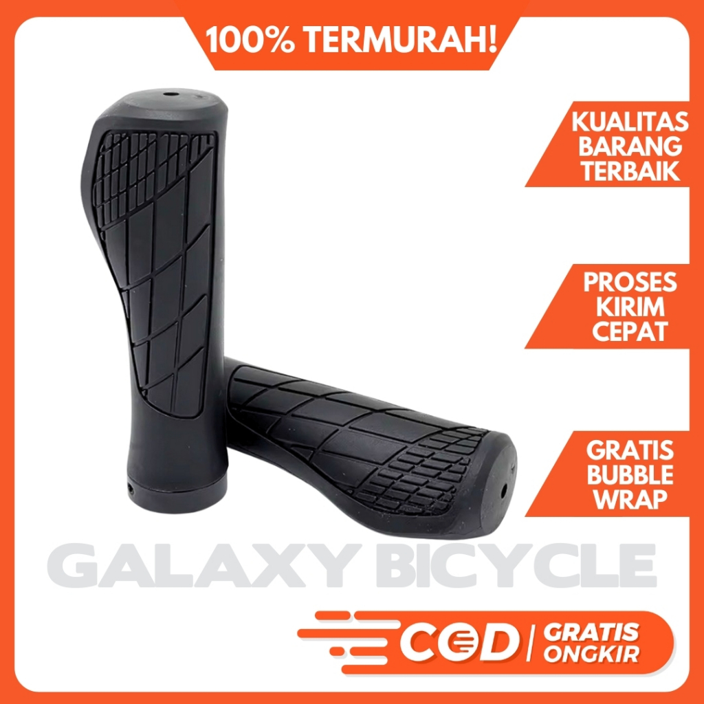 Jual Hand Grip Sepeda GR6 Ergonomic Grip Hitam Sepeda MTB Sepeda Lipat ...