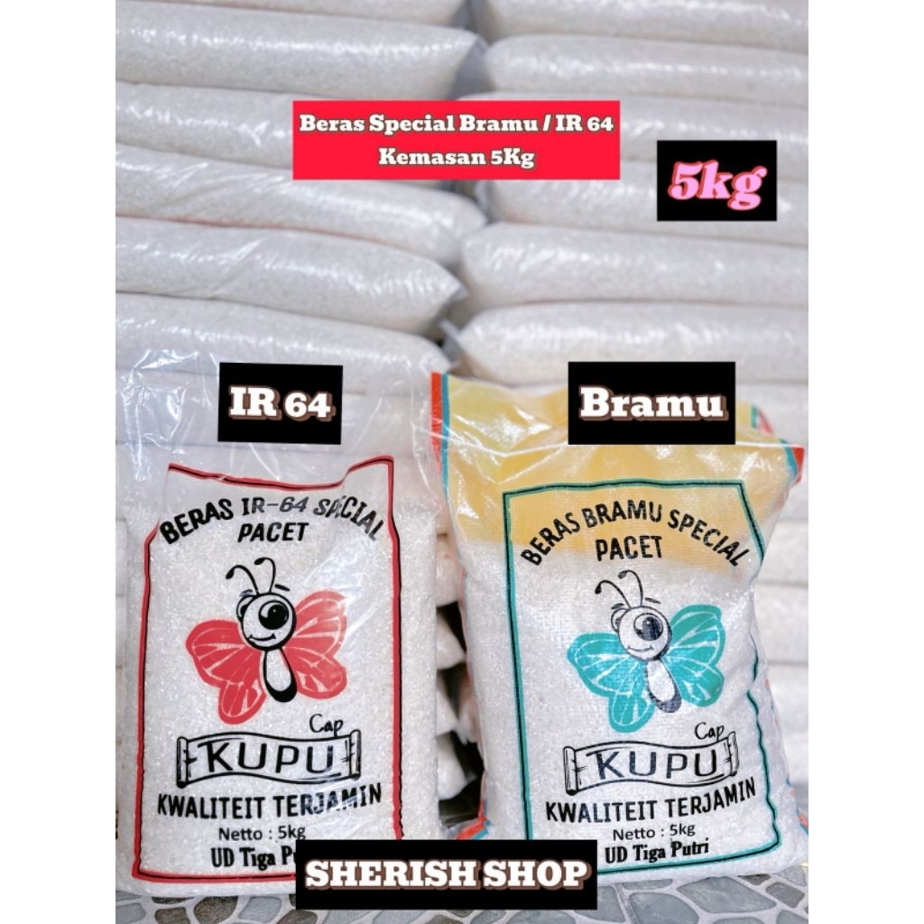 Jual Beras Bramu Cap Kupu 5Kg | Shopee Indonesia