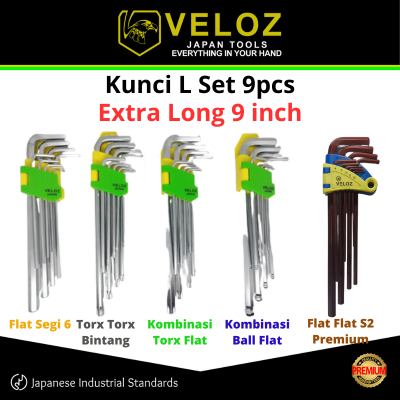 Jual Veloz Kunci L Set 9pcs Flat Segi 6 Torx Bintang Kombinasi Torx Flat Ballpoint CR-V set 9pcs ...