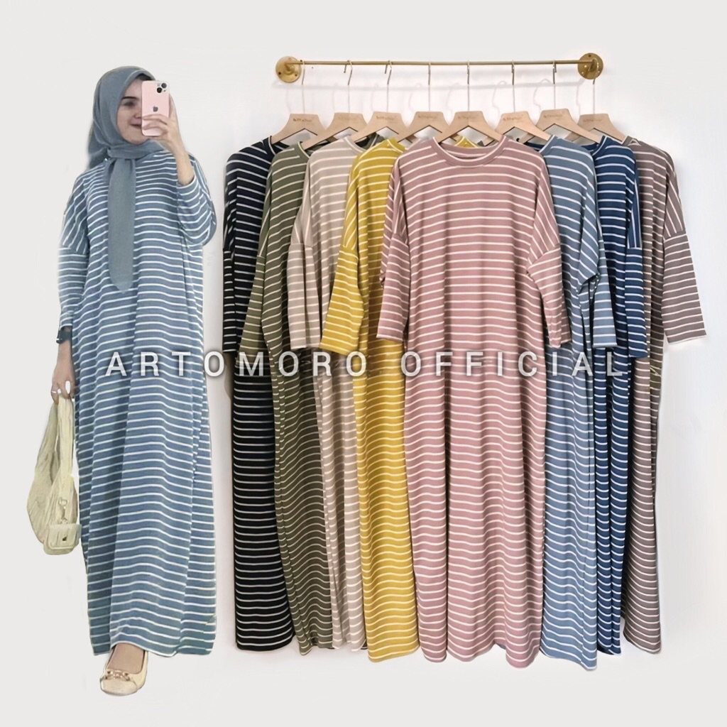 Jual Batwing Knit Salur Premium | Kaftan Batwing Knit | Gamis Knit ...
