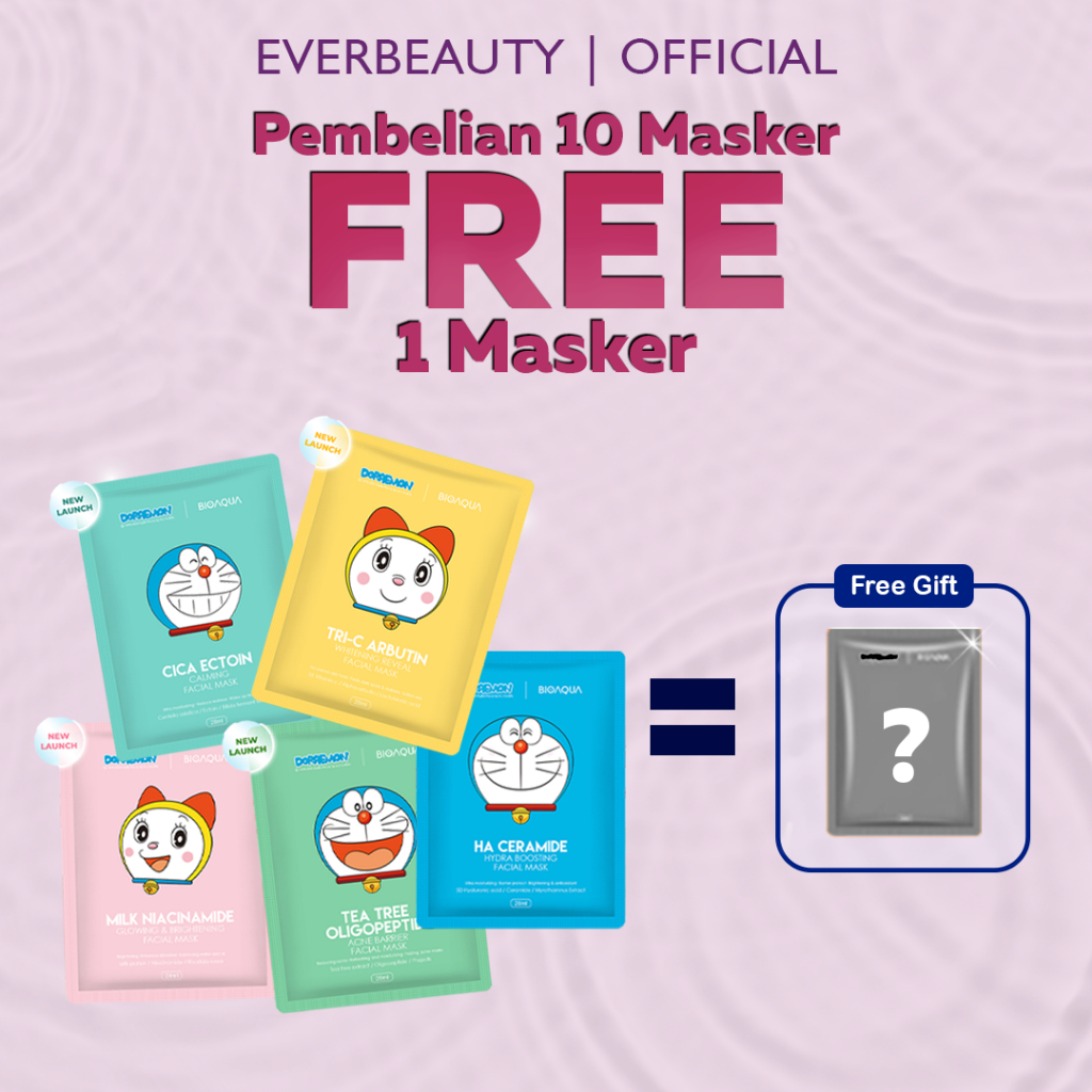 Jual [EVERBEAUTY] [FREE GIFT] BIOAQUA x DORAEMON Masker Wajah Muka ...