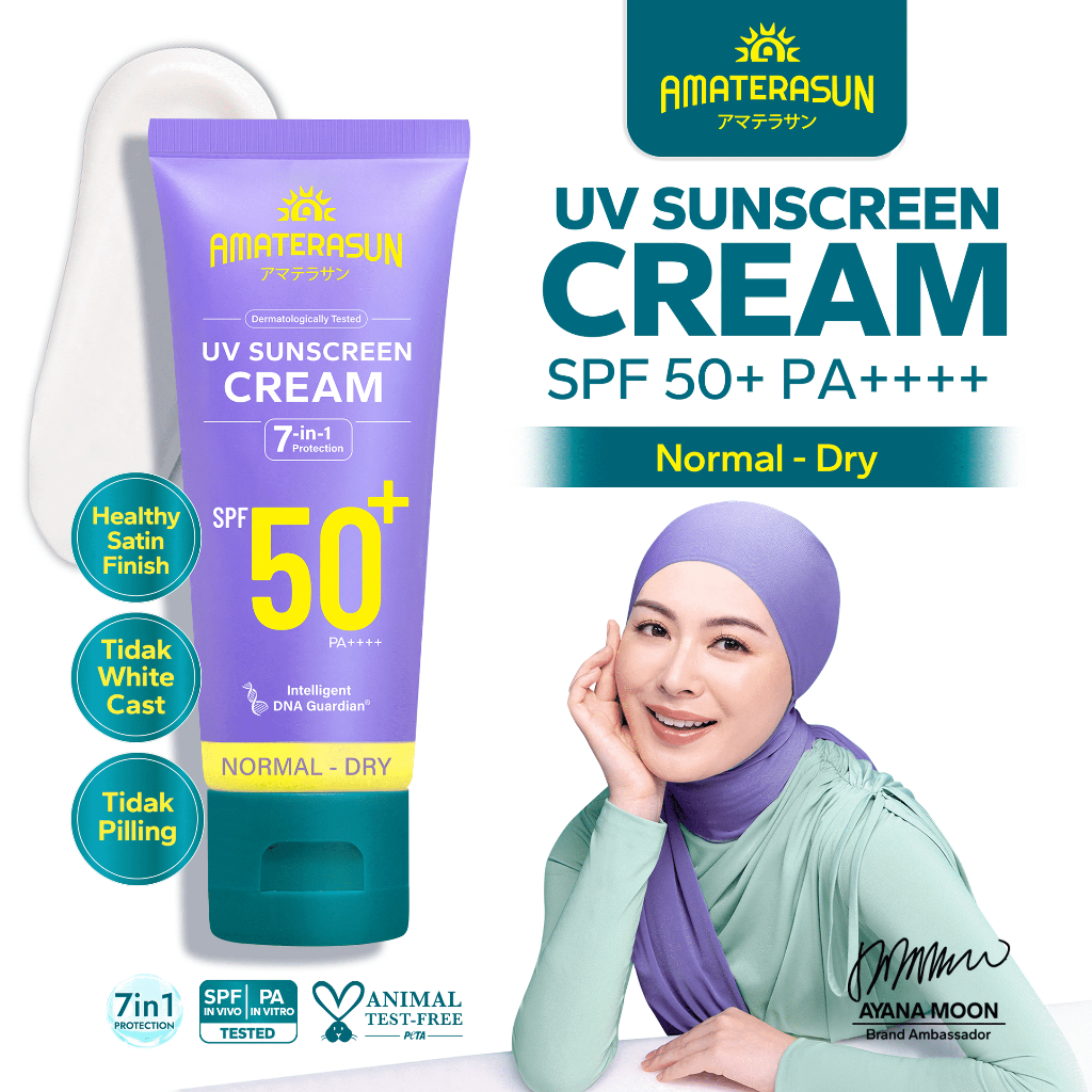 Jual AMATERASUN [REAL SPF Certified] UV Sunscreen Cream SPF 50+ PA++++ 50gr | Shopee Indonesia