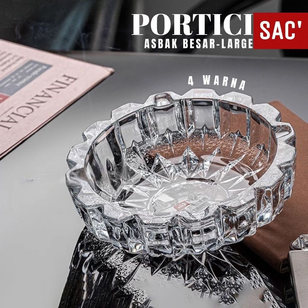 Jual PORTICI Asbak Kaca Besar Kristal Tebal Estetik Aesthetic Glass ...