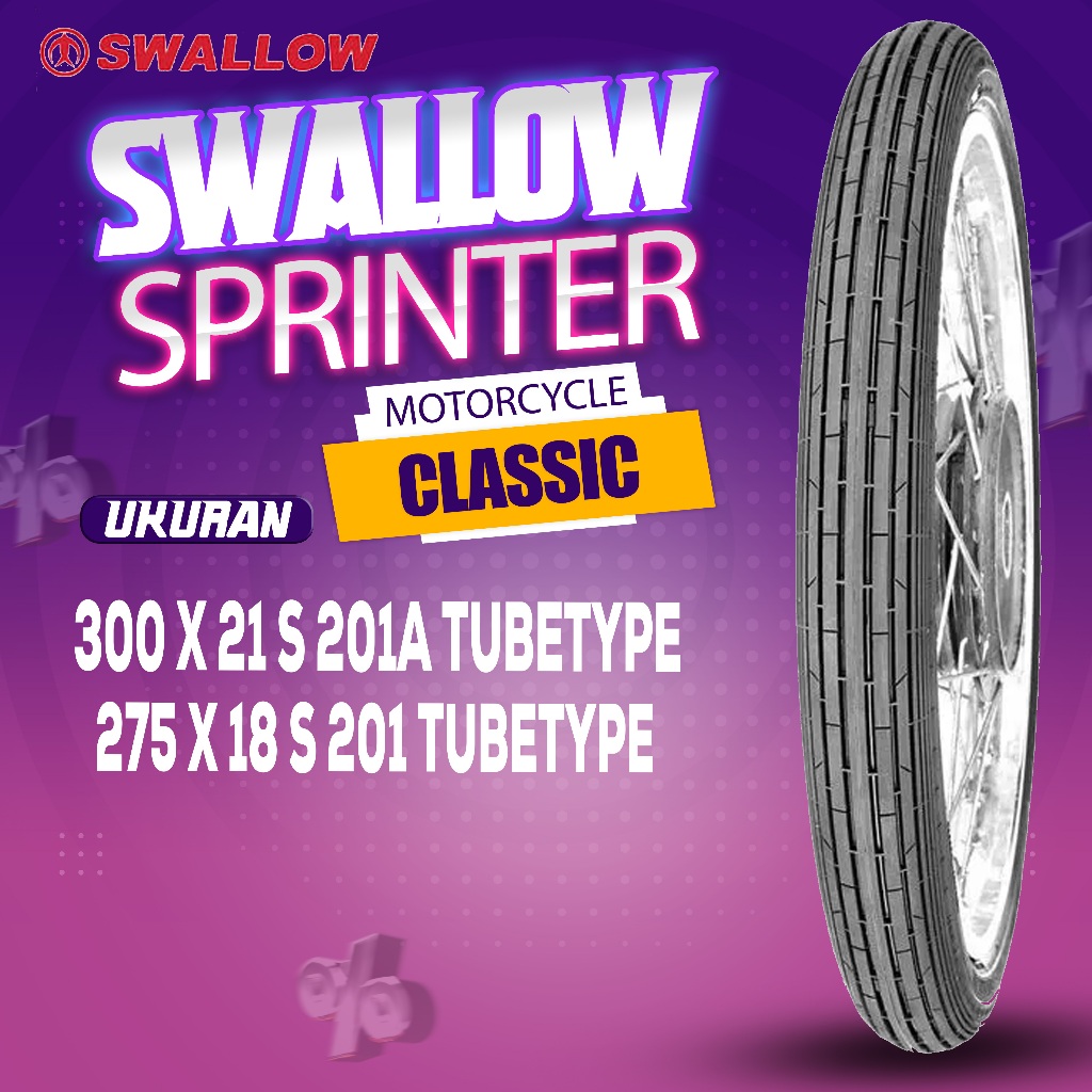 Jual BAN SWALLOW SPRINTER / BAN RING 18 S201 / TUBETYPE / MENGGUNAKAN ...