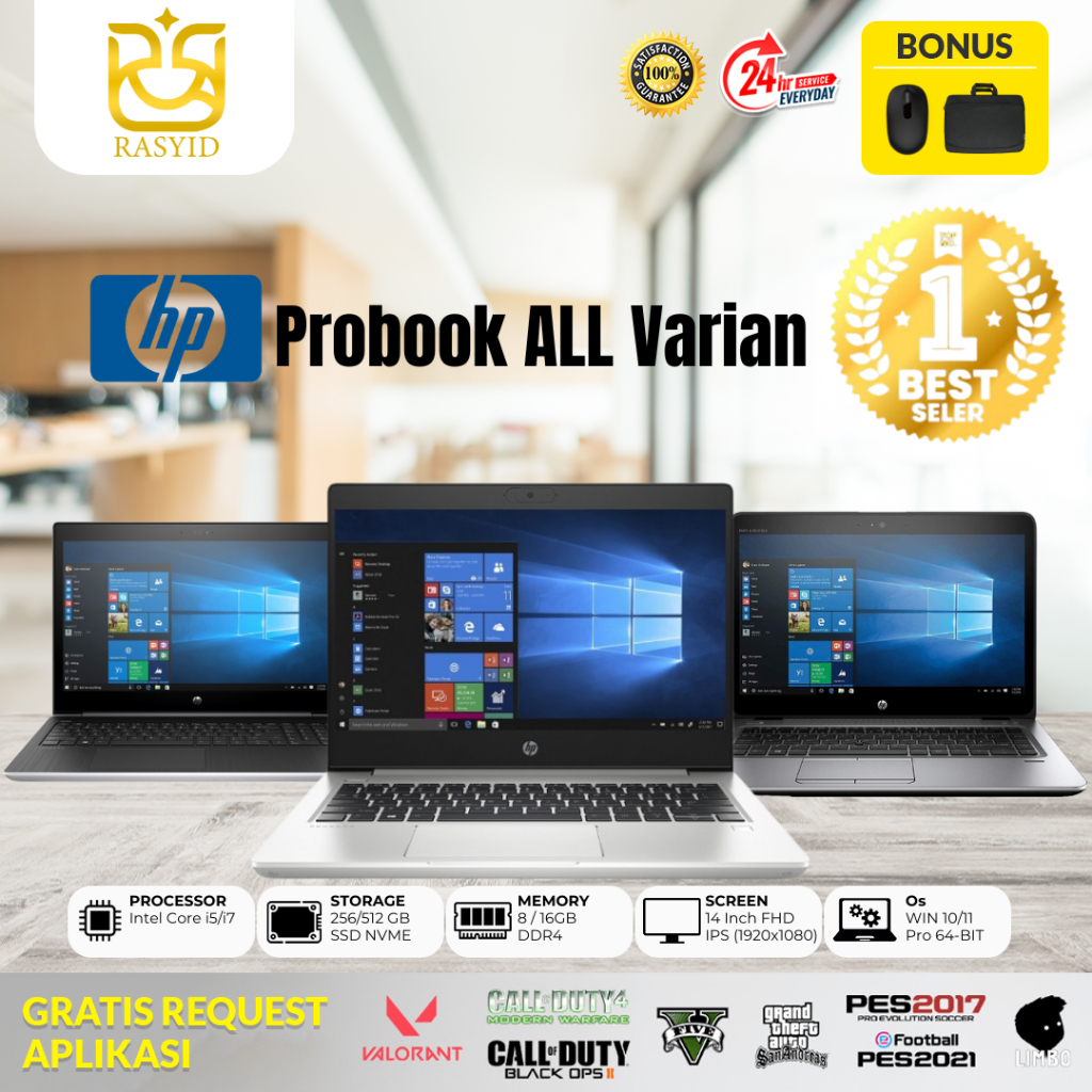 Jual Laptop HP Second Murah Probook Intel Core i5/i7 Ram 16GB SSD 256GB ...