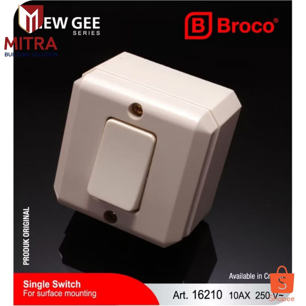 Jual Saklar Tunggal Tempel Broco / Saklar Engkel Tempel Broco | Shopee ...