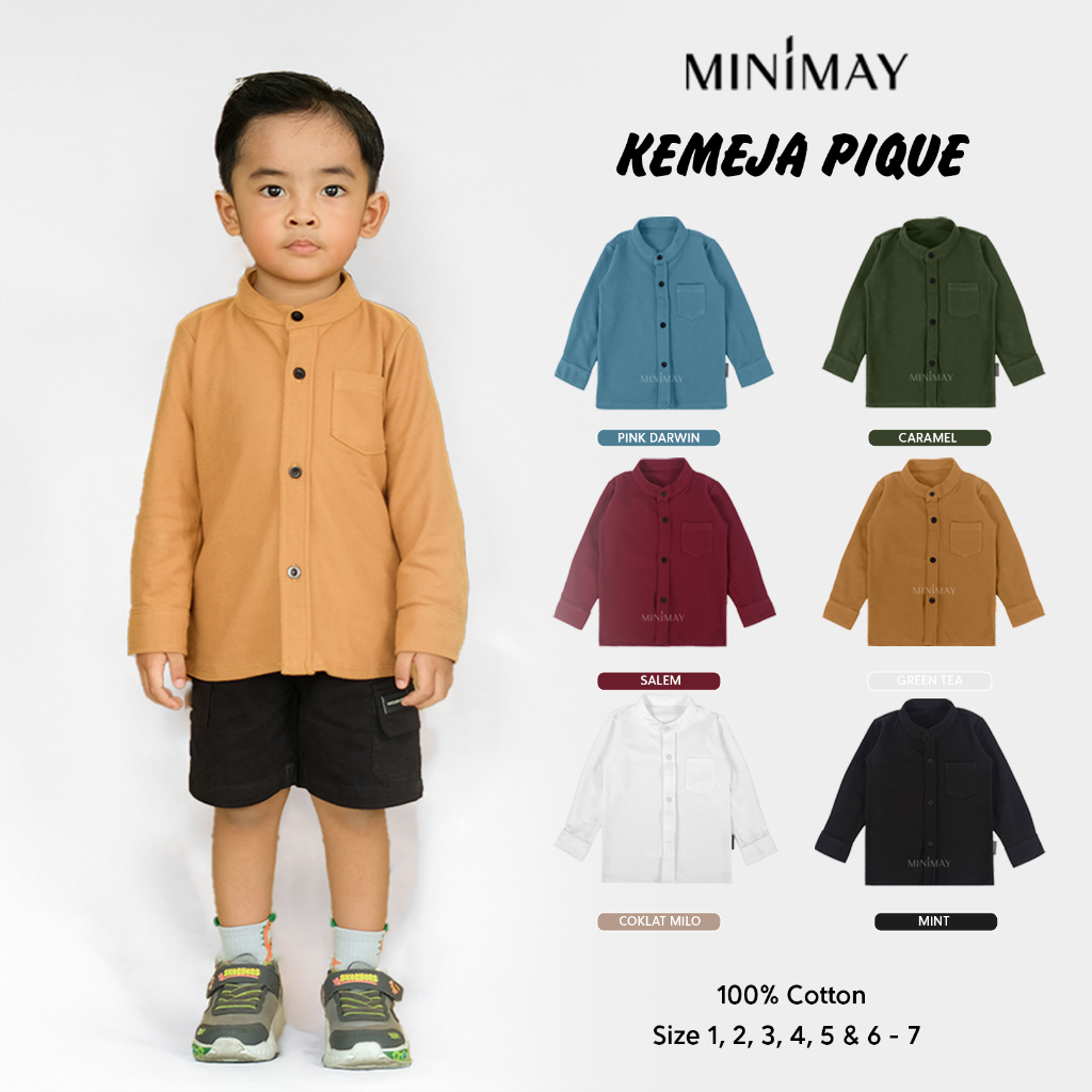 Jual MINIMAY Kemeja Pique Anak Lengan Panjang Lacos Baju Minimay ...