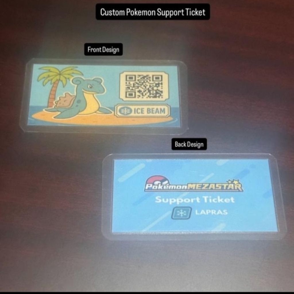 Jual Pokemon Mezastar Custom Support Ticket Ice Type Lapras Ice Beam ...
