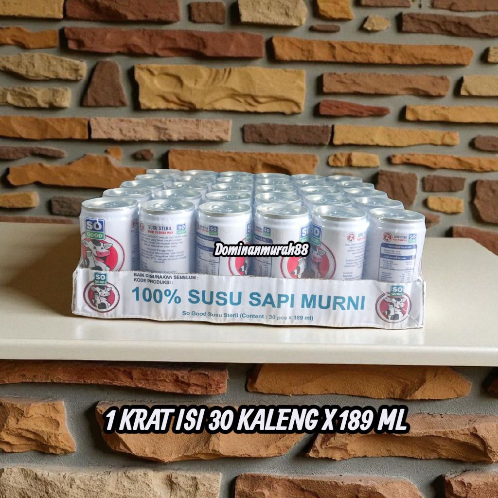 Jual SO GOOD SUSU SAPI STERIL KEMASAN 189 ML ( ISI 30 KALENG ) / SUSU ...
