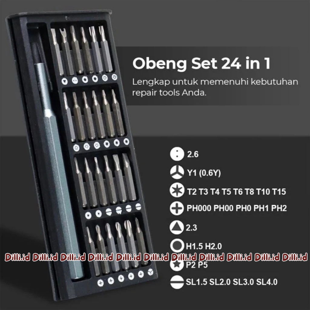 Jual Dilli.id - Obeng Set 24 in 1 Screwdriver Kit Hardware Tools Obeng ...