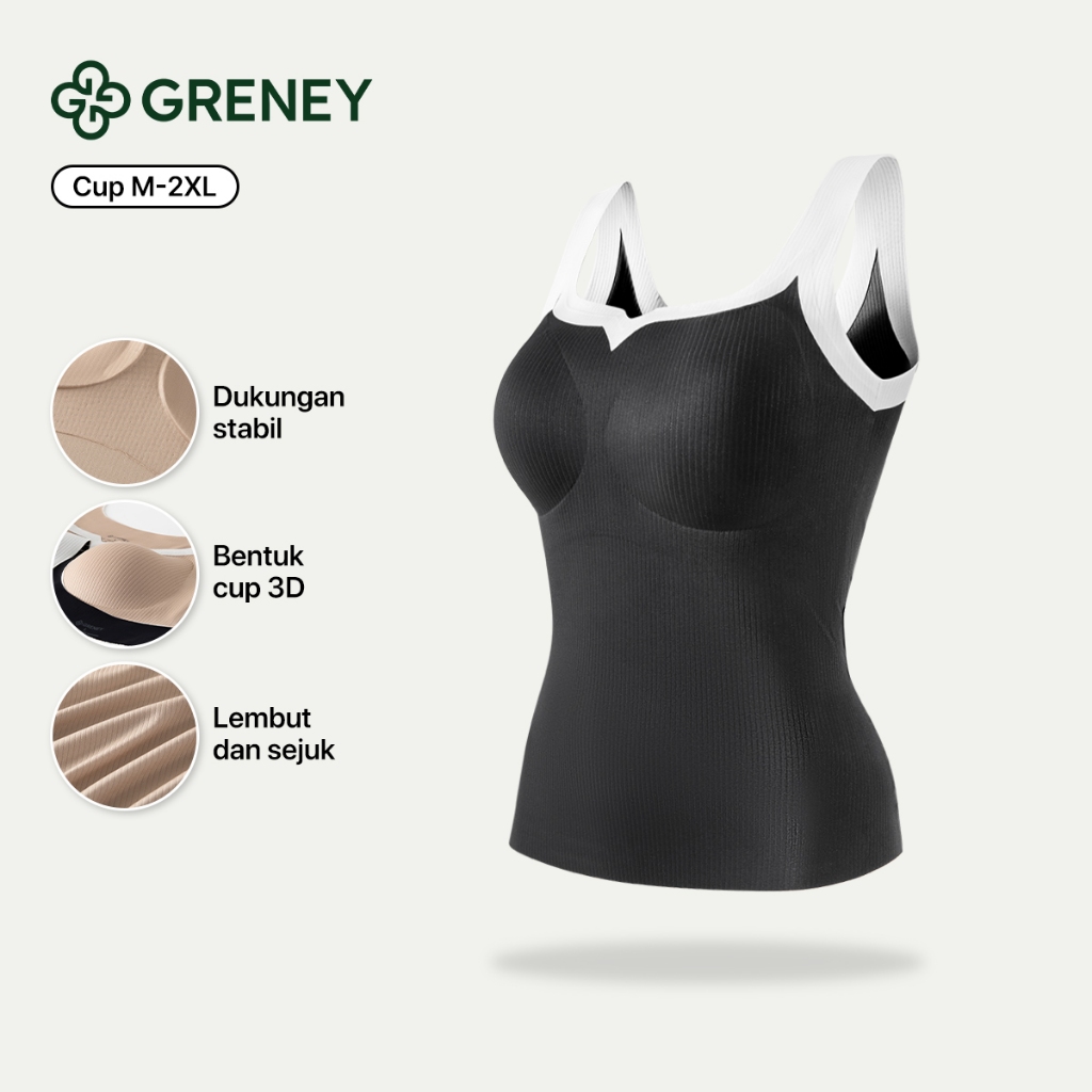 Jual Greney- Bra Top Wanita Rompi Tank top Kamelia Cup Tipis Tetesan ...