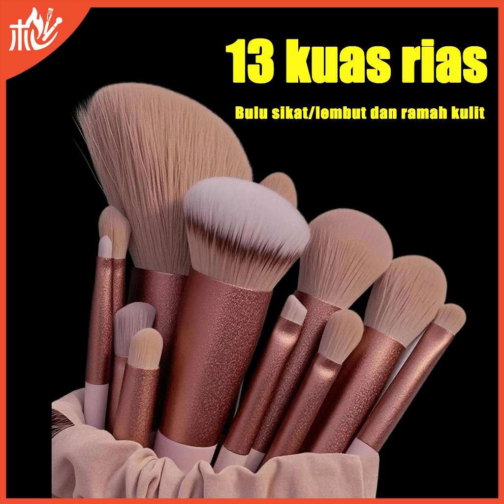 Jual *COD* kuas rias/Set kuas makeup isi 13/kuas eyeshadow dan kuas ...
