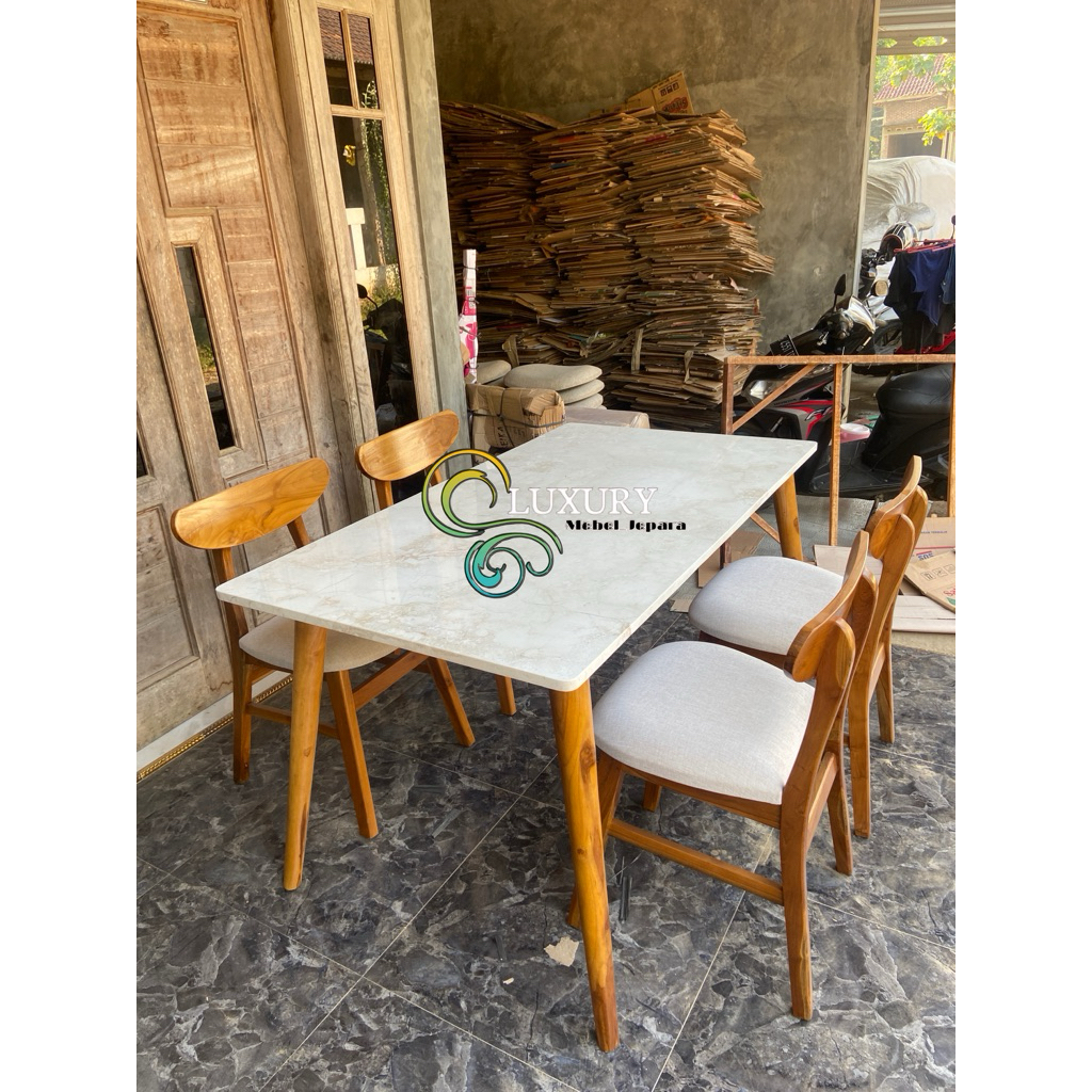 Jual SET KURSI MEJA MAKAN DINNING SET KURSI CAFE KURSI ROPAN JATI !! | Shopee Indonesia