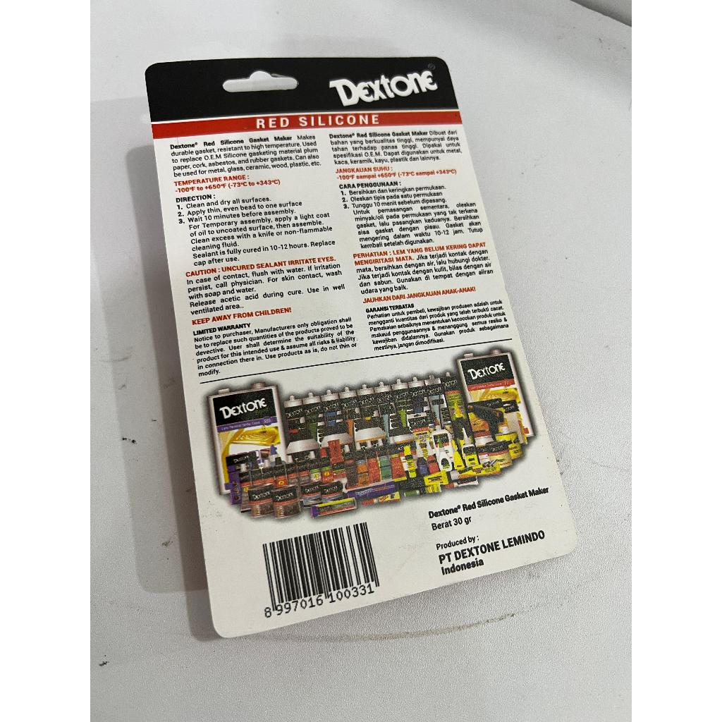Jual DEXTONE LEM SILICONE RED SEALANT 30 GRAM - LEM GASKET RTV HIGH ...