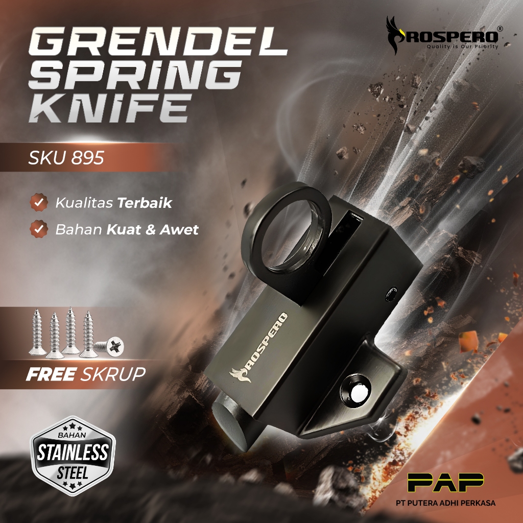 Jual Kunci Slot Jendela Spring Knip Tebal Knife Silver Grendel Kodok ...