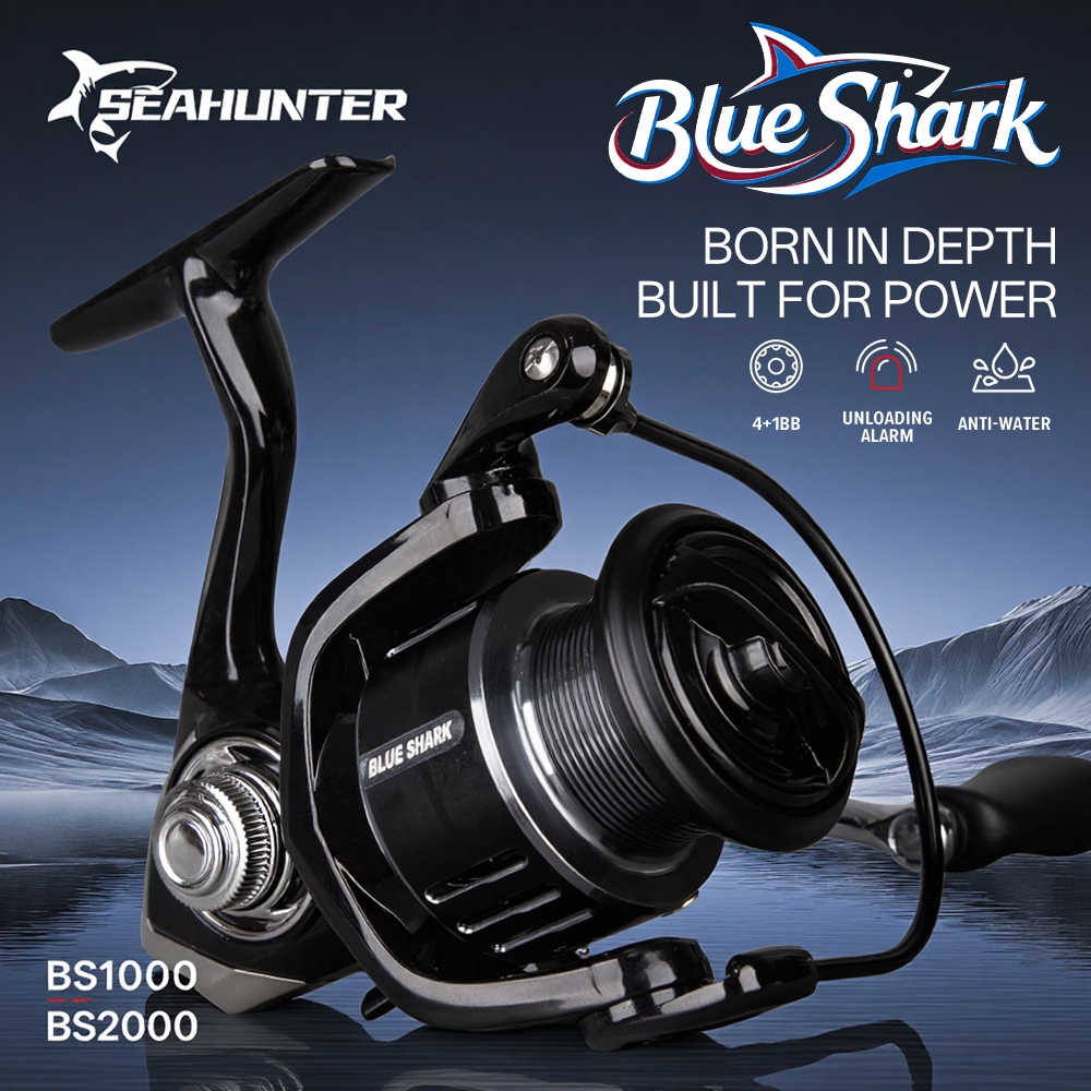 Jual Reel Pancing SEAHUNTER Blue Shark Power Handle Reel Spinning Reel ...