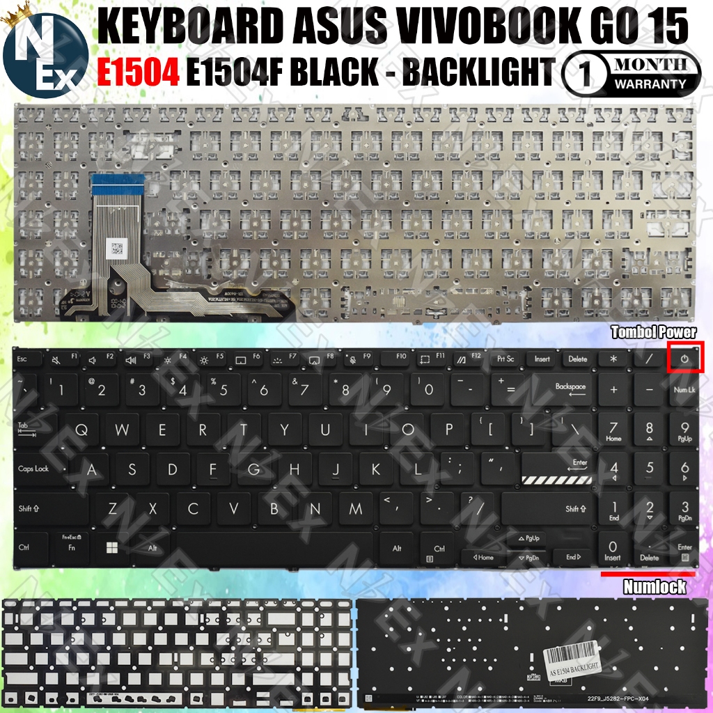 Jual KEYBOARD ASUS Vivobook Go 15 E1504 E1504f E1504fa BLACK BACKLIGHT ...