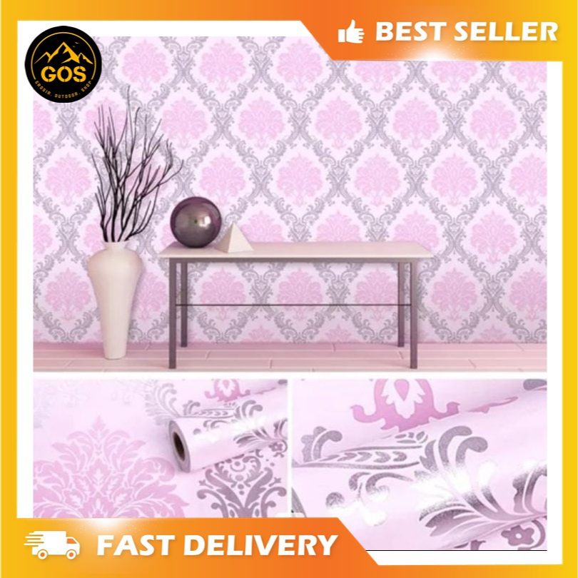 Jual Wallpaper Dinding Walsticker BATIK PINK Ukuran 45x8meter | Shopee ...