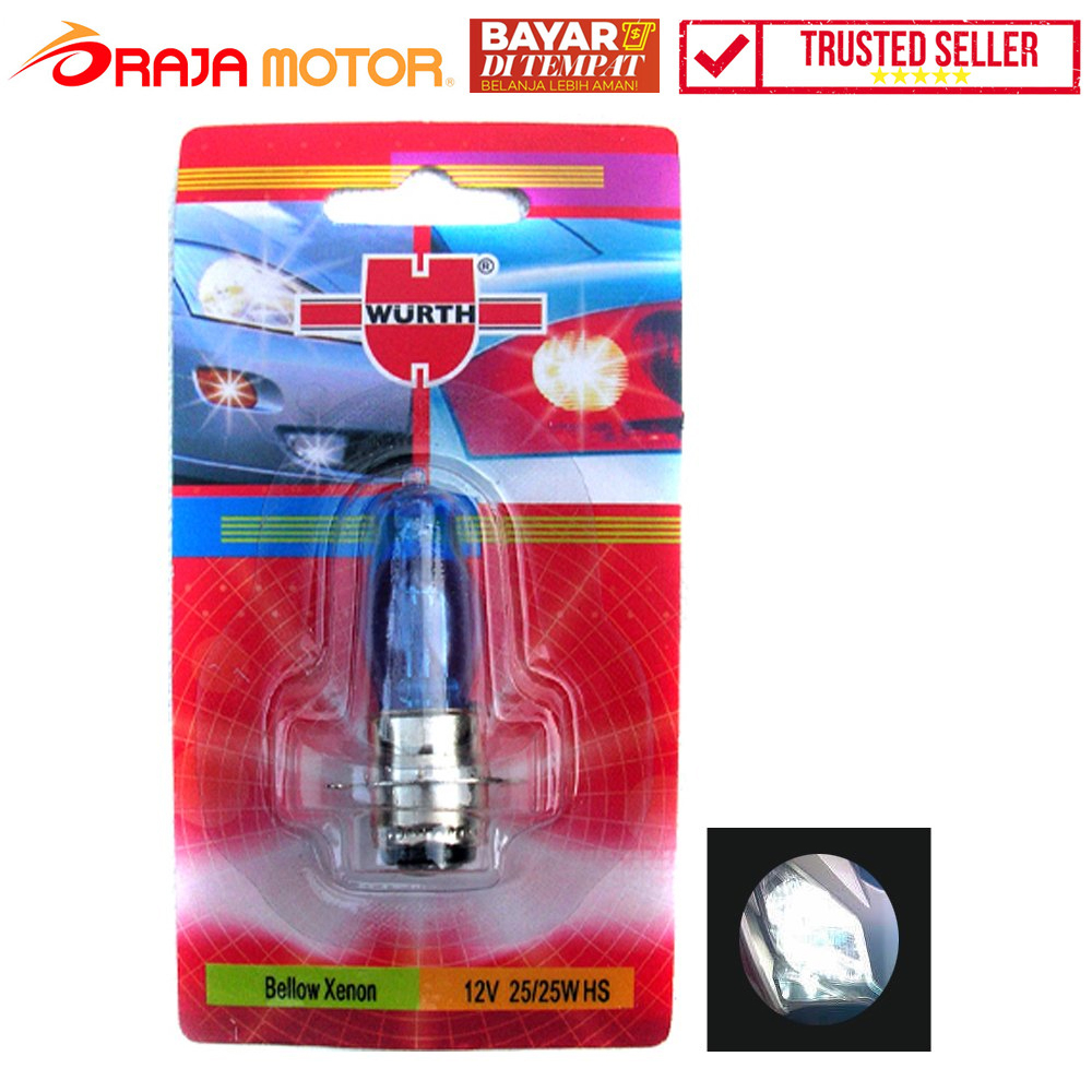 Jual Wurth Lampu Bohlam Depan Motor H6 12V 25W Halogen Kaki 1 - Bellow ...