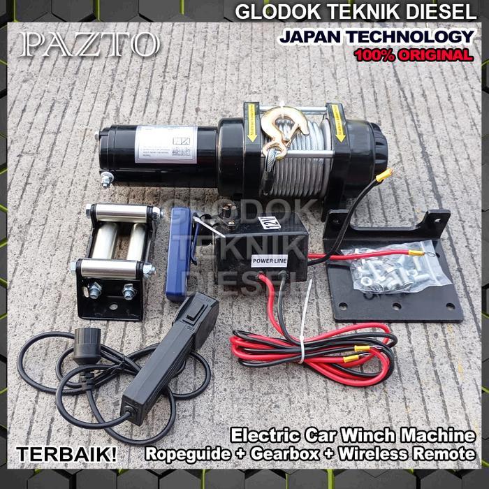 Jual Electric Car Towing Wire Rope Winch Hoist 2000 Lbs x 15 | 10 | 6 ...