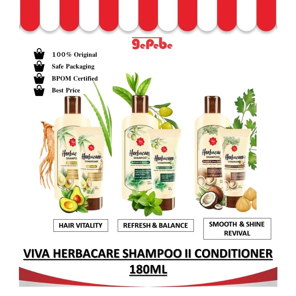 Jual VIVA Herbacare Shampoo II Conditioner 180ml - Perawatan Rambut ...