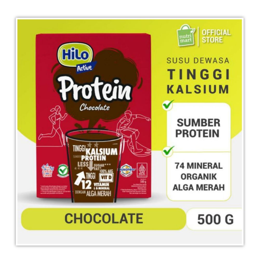 Jual Hilo Active Chocolate 500 gr Susu Protein Dewasa Tinggi Kalsium ...
