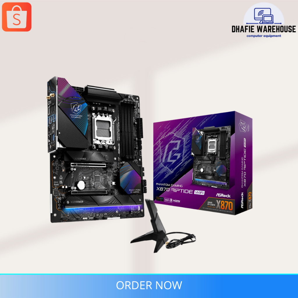 Jual ASROCK PHANTOM GAMING X870 Riptide WiFi | Motherboard AMD X870 AM5 ...