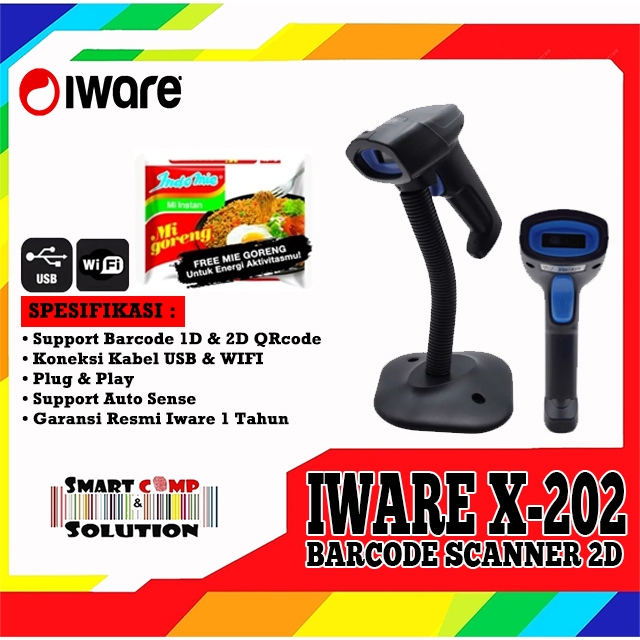 Jual Barcode Scanner Iware X202 / X-202 / X202W 2D QR USB Wireless ...