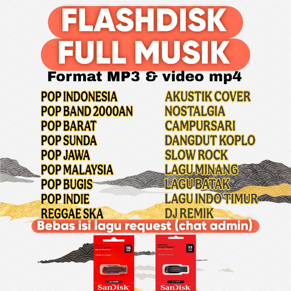 Jual READY FLASH DISK MOBIL FULL LAGU REQUEST - USB MOBIL MUSIK MP3 ...