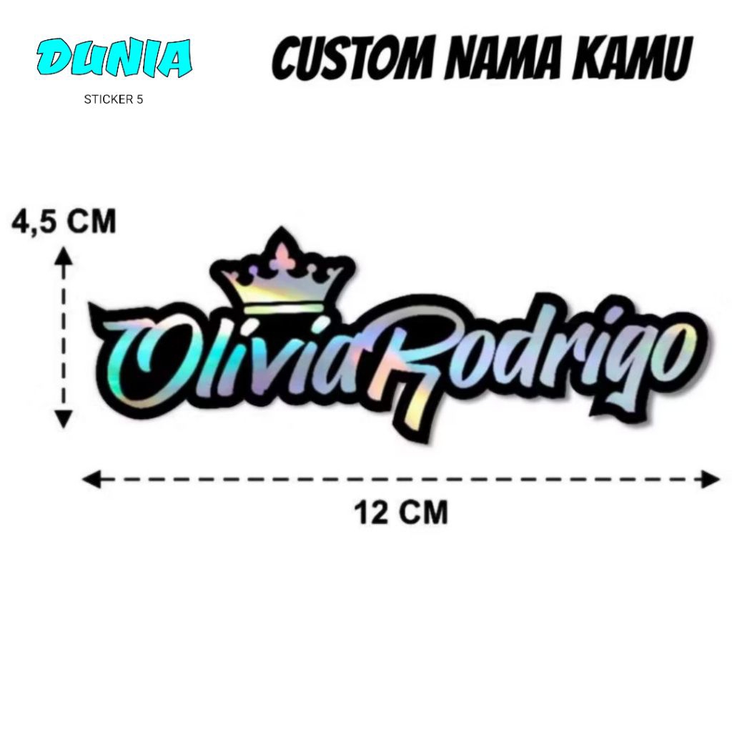 Jual Sticker custom nama suka - suka hologram pinggiran hitam | Shopee ...