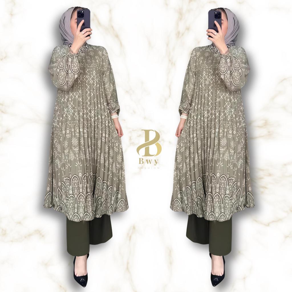 Jual Bwy - one set long tunik plisket Naila setelan tunik panjang ...
