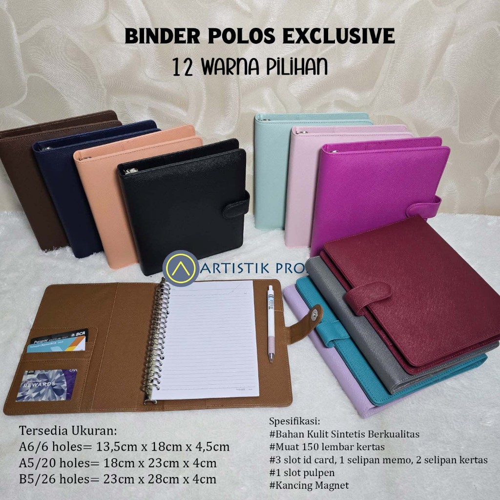 Jual Binder Polos Exclusive Kulit Sintetis Terlaris. Ukuran A6/6ring ...