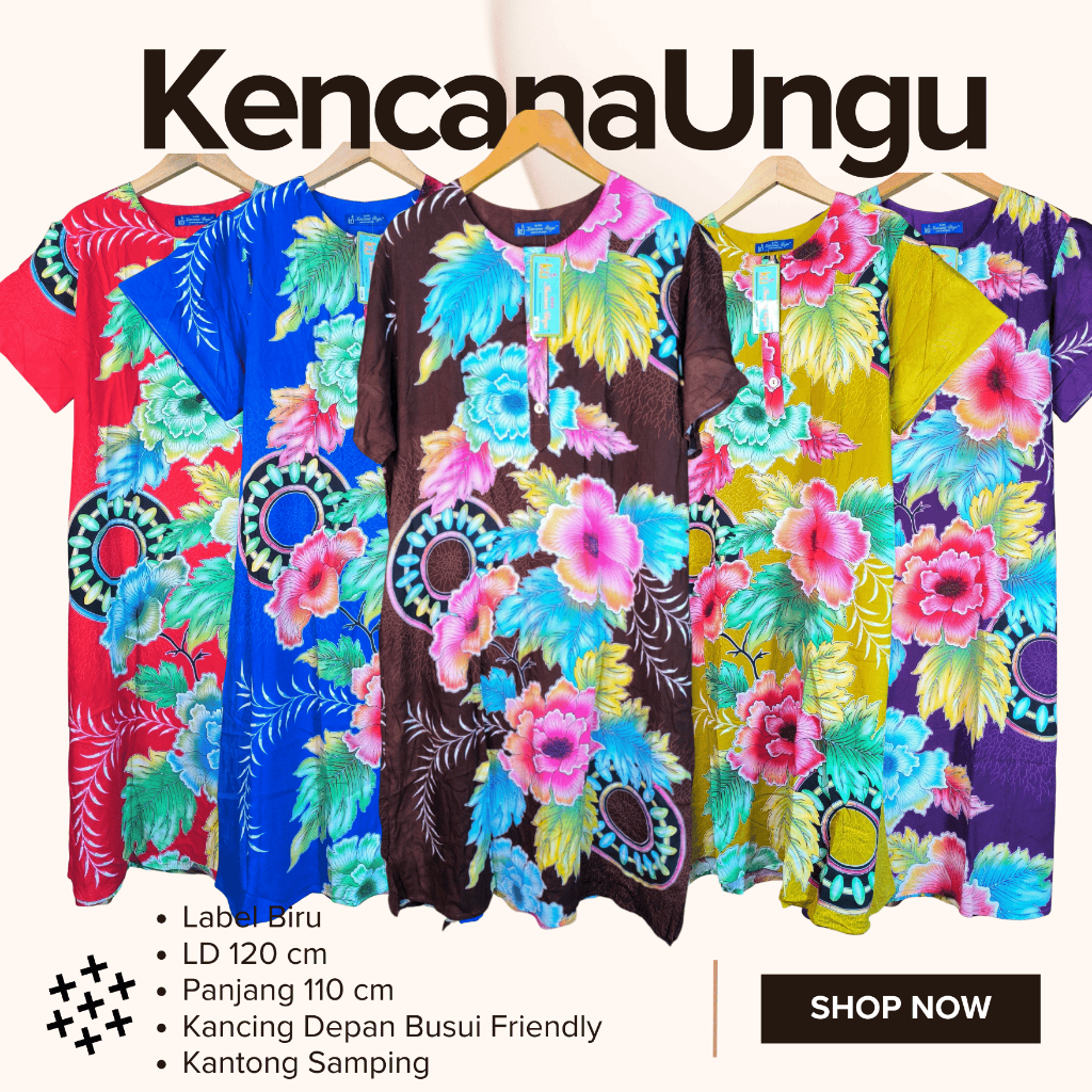 Jual DASTER KENCANA UNGU ASLI ORi BUSUI KANCING DEPAN RAYON PREMIUM ...