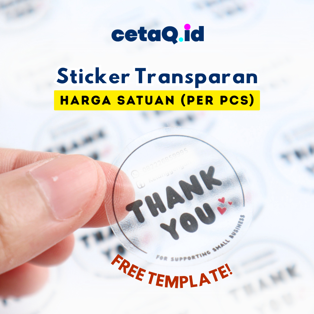Jual Cetaq.id Sticker Transparan Custom Bulat, Stiker Bening Waterproof ...