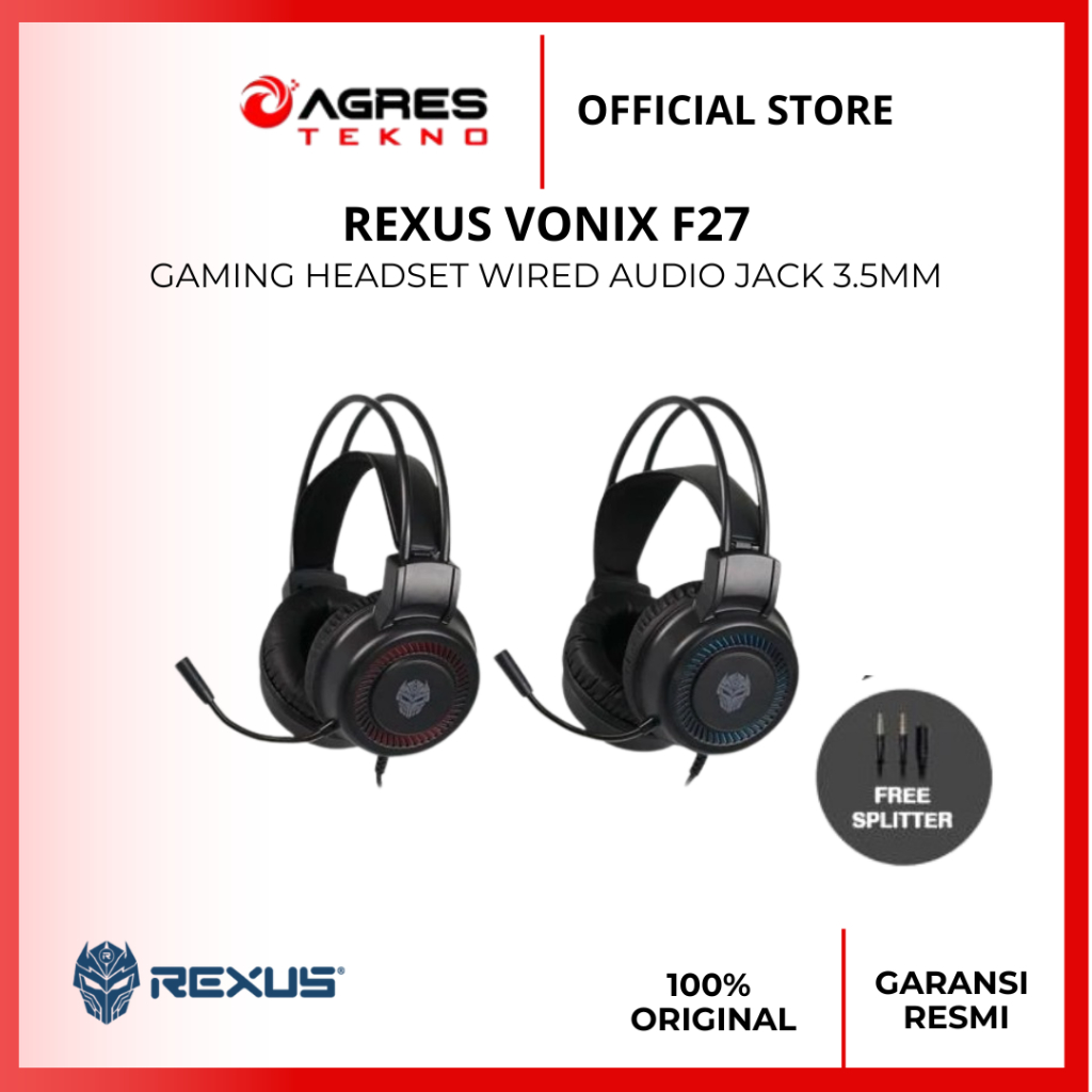 Jual REXUS VONIX F27 GAMING HEADSET WIRED AUDIO JACK 3.5MM | Shopee ...