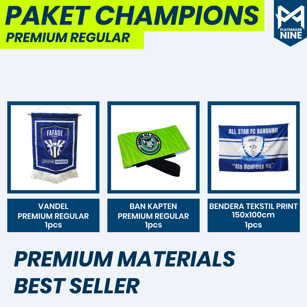 Jual Custom Bendera Vandel Pennant Sepakbola Futsal Premium | Shopee ...