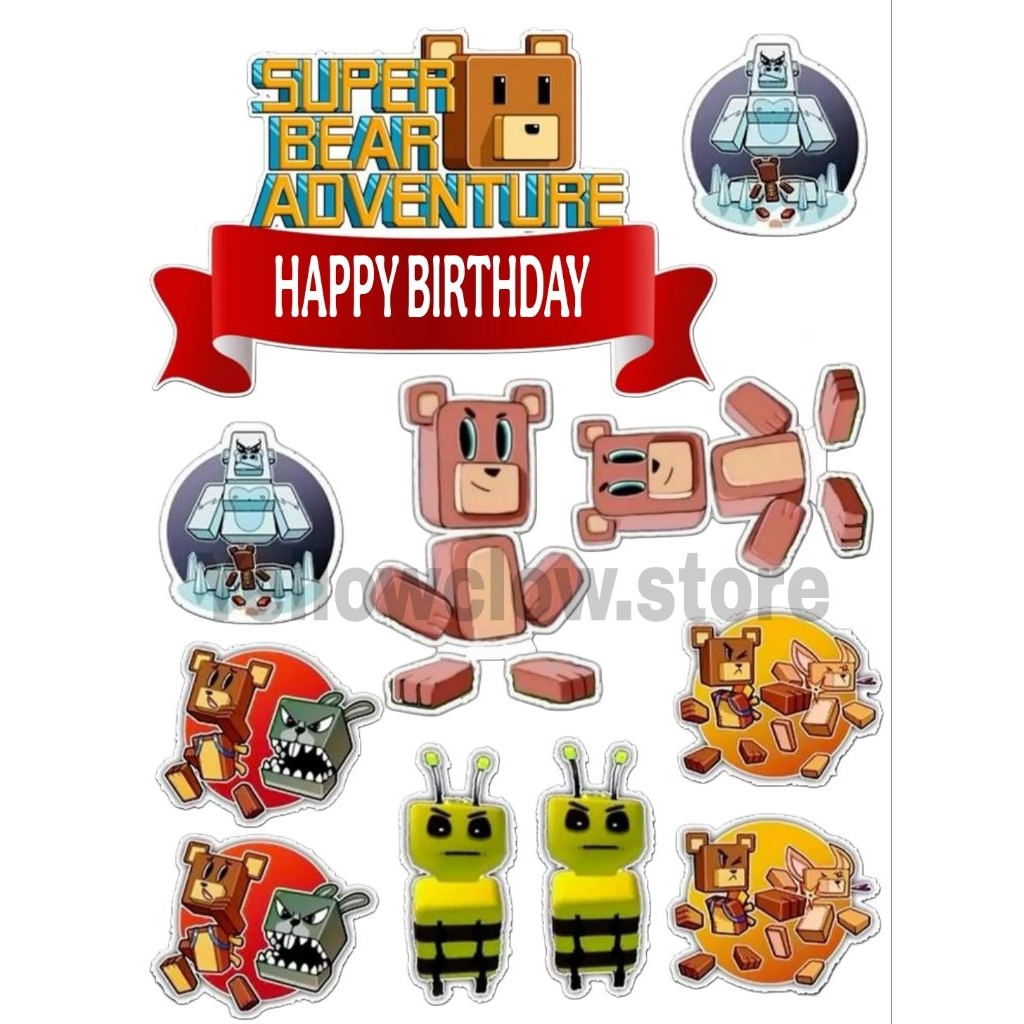 Jual TOPPER KUE ULANG TAHUN SUPER BEAR ADVENTURE/TOPPER CAKE SUPER BEAR ...
