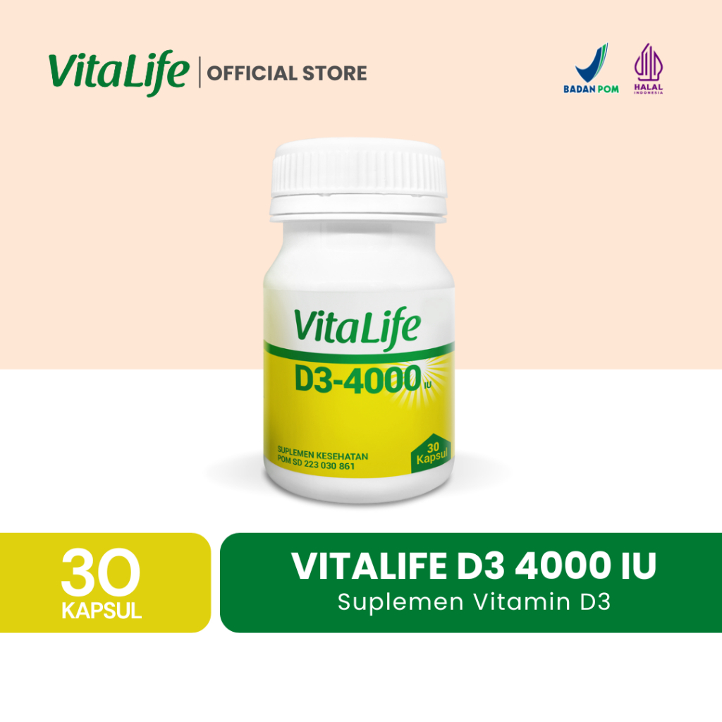 Jual Vitalife Vitamin D3 4000 IU - 30 Kapsul | Shopee Indonesia