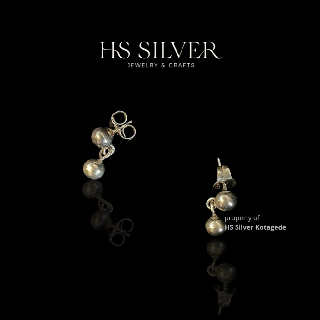 Jual Anting Giwang Stud Solid Silver Perak Asli 925 Model 2 Bola Kecil ...