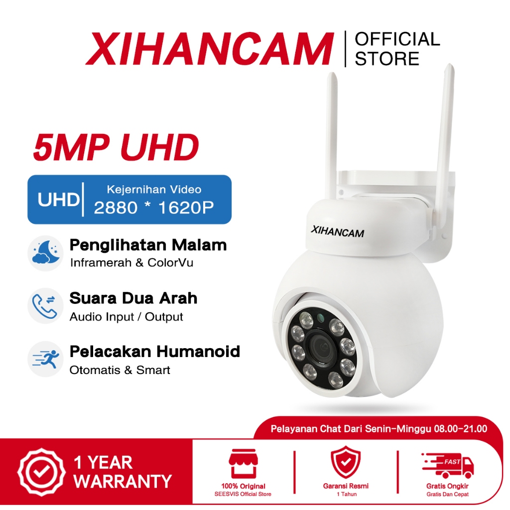 Jual XIHANCAM Zoom 8x IP Camera Wifi 5MP Ultra HD CCTV Outdoor ...