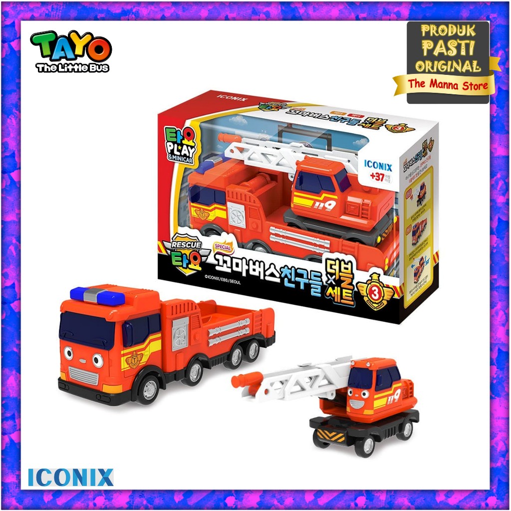 Jual Minicar MINI TAYO BUS SET FIRE TRUCK SET 3 Tayo The Little Bus ...