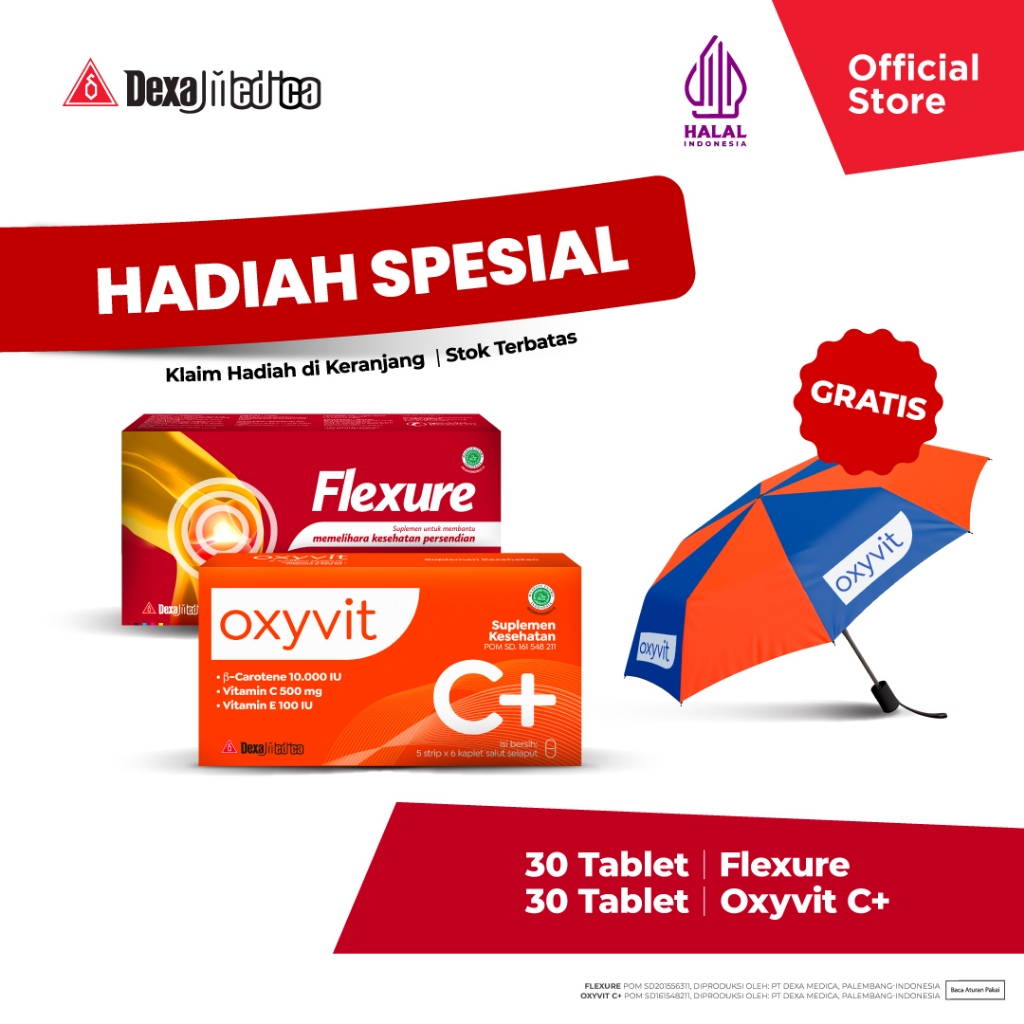 Jual Flexure Suplemen Kesehatan Sendi & Tulang + Oxyvit Multivitamin C+ ...