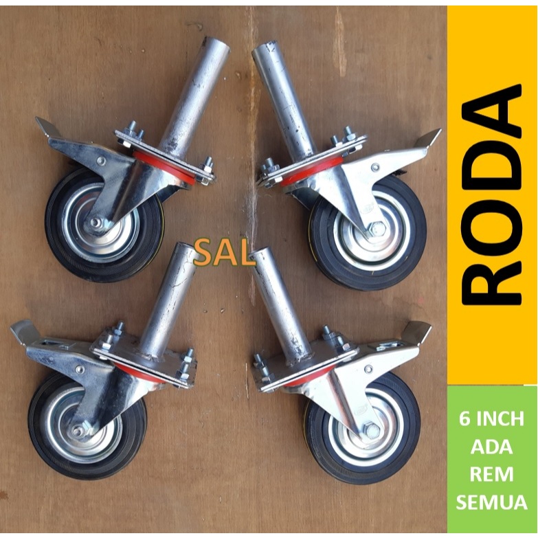Jual Roda Scaffolding Steger per SET Rem Semua - 6 inch / inchi ...