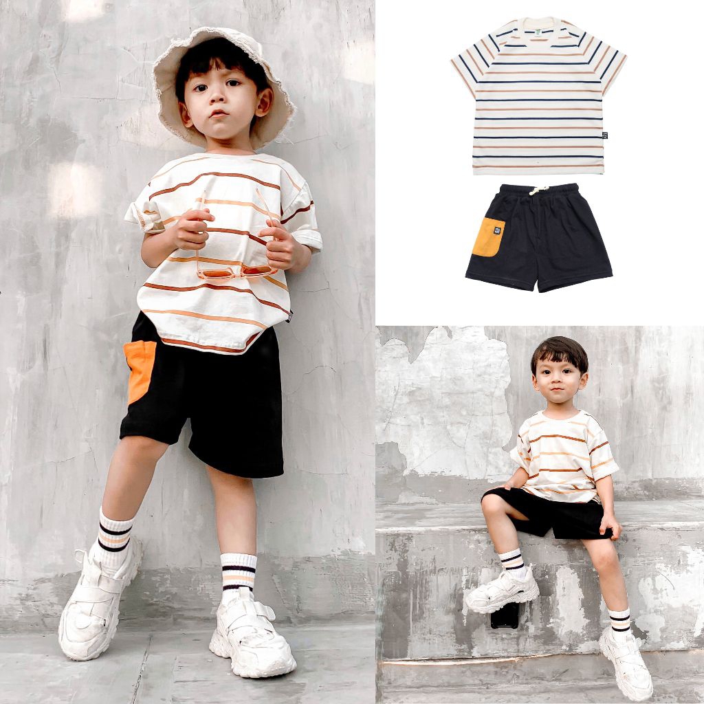 Jual Little Lovia | Stripe Oversize Set | Baju main gambar mobil ...